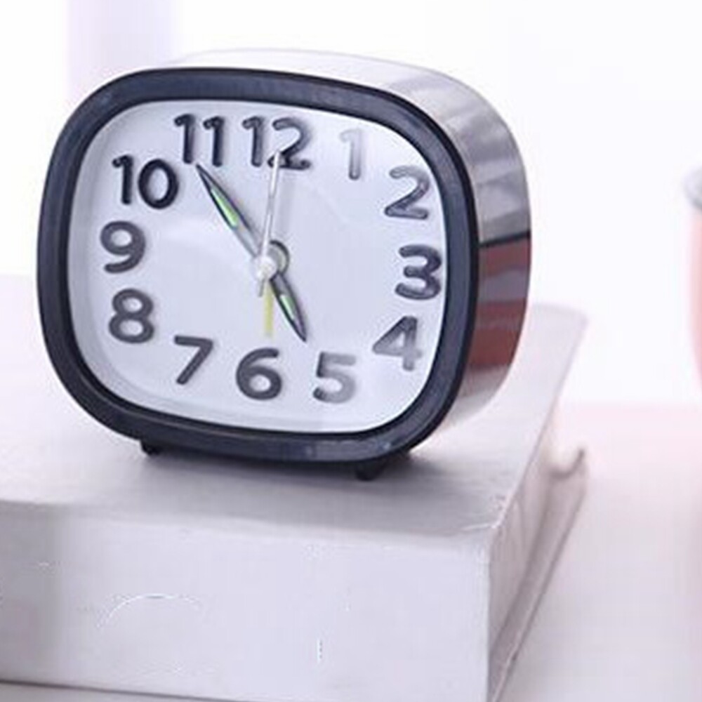 1PC Battery Operated Quartz Alarm Clocks Bedside Small Clock Home ...