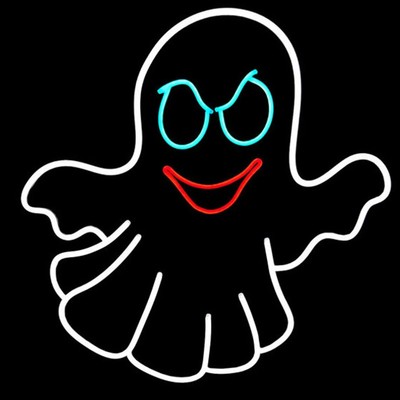 Halloween Outdoor Decorations LED Neon Ghost Window Art NEW Wireframe ...