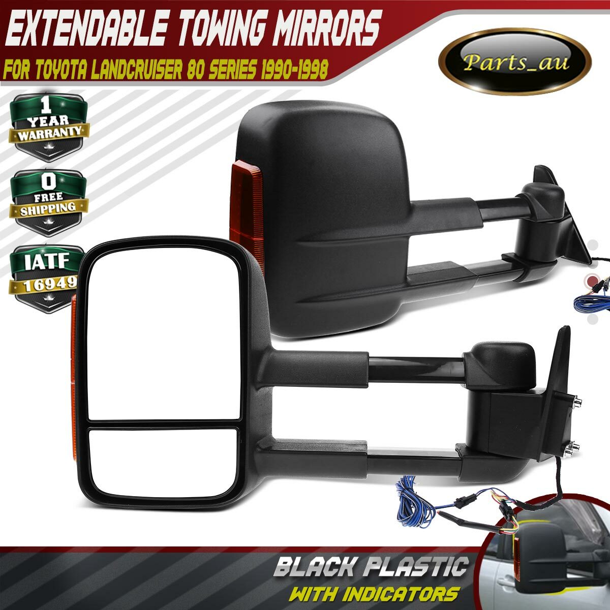 Electric Extendable Towing Mirrors for Toyota Landcruiser 80 Series ...
