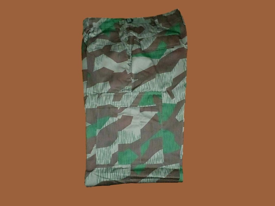 GERMAN SPLINTER CAMOUFLAGE PANTS MILITARY BDU CARGO 6 POCKET FATIGUE ...