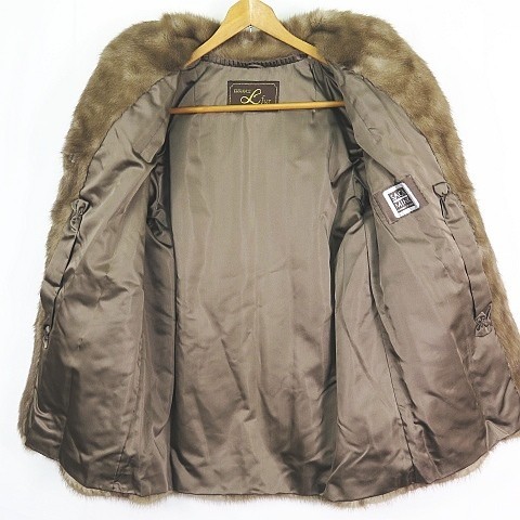 SAGA MINK Brown Mink Fur Half Coat F Used Silver Label Real Fur Jacket ...