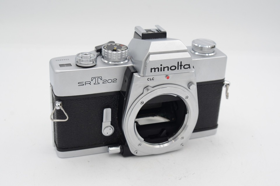Minolta SRT 202 35mm Camera Body, Chrome (Version 1 with FP, & X Sync ...