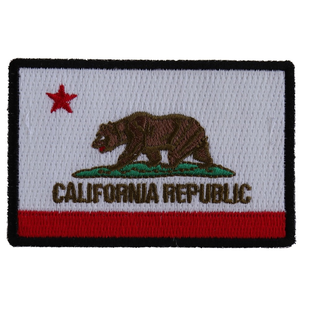 California Flag Patch Black Border CA Banner Embroidered FAST US ...