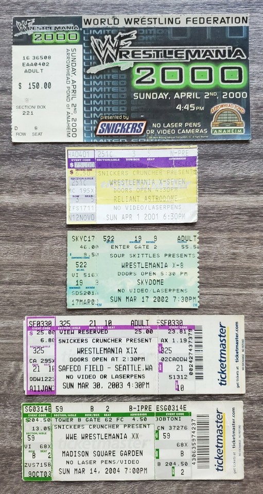 EVERY WWF WWE WrestleMania 1-36 Ticket Stub Lot COMPLETE SET Wresting ...
