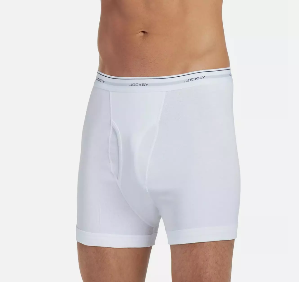 Men Jockey 3-Pack Classics Full Rise White Staycool Cotton Boxer Brief ...