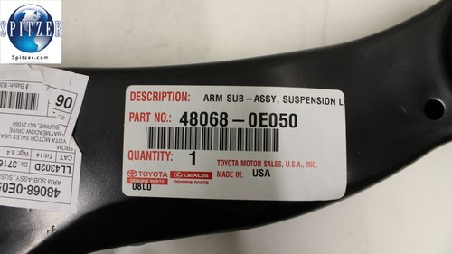 2010-2016 Toyota Venza LH Lower Control Arm | 480680E050 | Genuine OEM ...