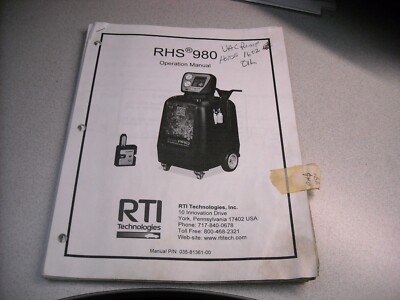 RTI, Service Manual & Service Bulletins for RHS980 | eBay
