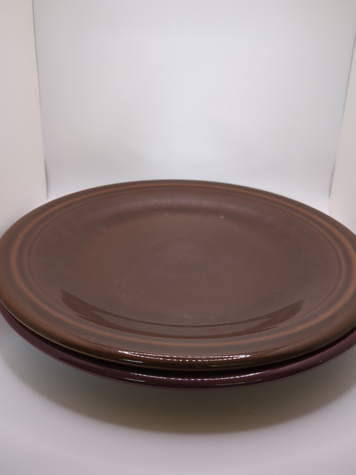 2 Fiestaware Set - 1 Claret, 1 Chocolate 10 1/2" Diameter Dinner Plate ...