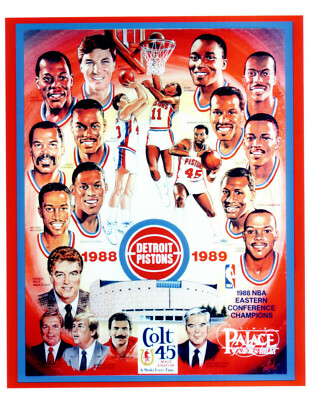1988 1989 WORLD CHAMPIONS DETROIT PISTONS 8X10 TEAM PHOTO BASKETBALL ...