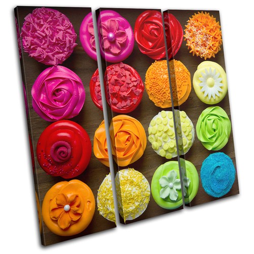 Cupcakes Icing Baking Bake Food Kitchen TREBLE CANVAS WALL ART Picture ...