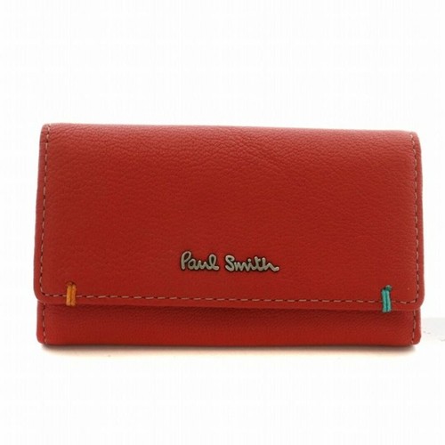Paul Smith Key Case, Key Holder, Tri-fold, 4-row, Leather, Logo, Red ...
