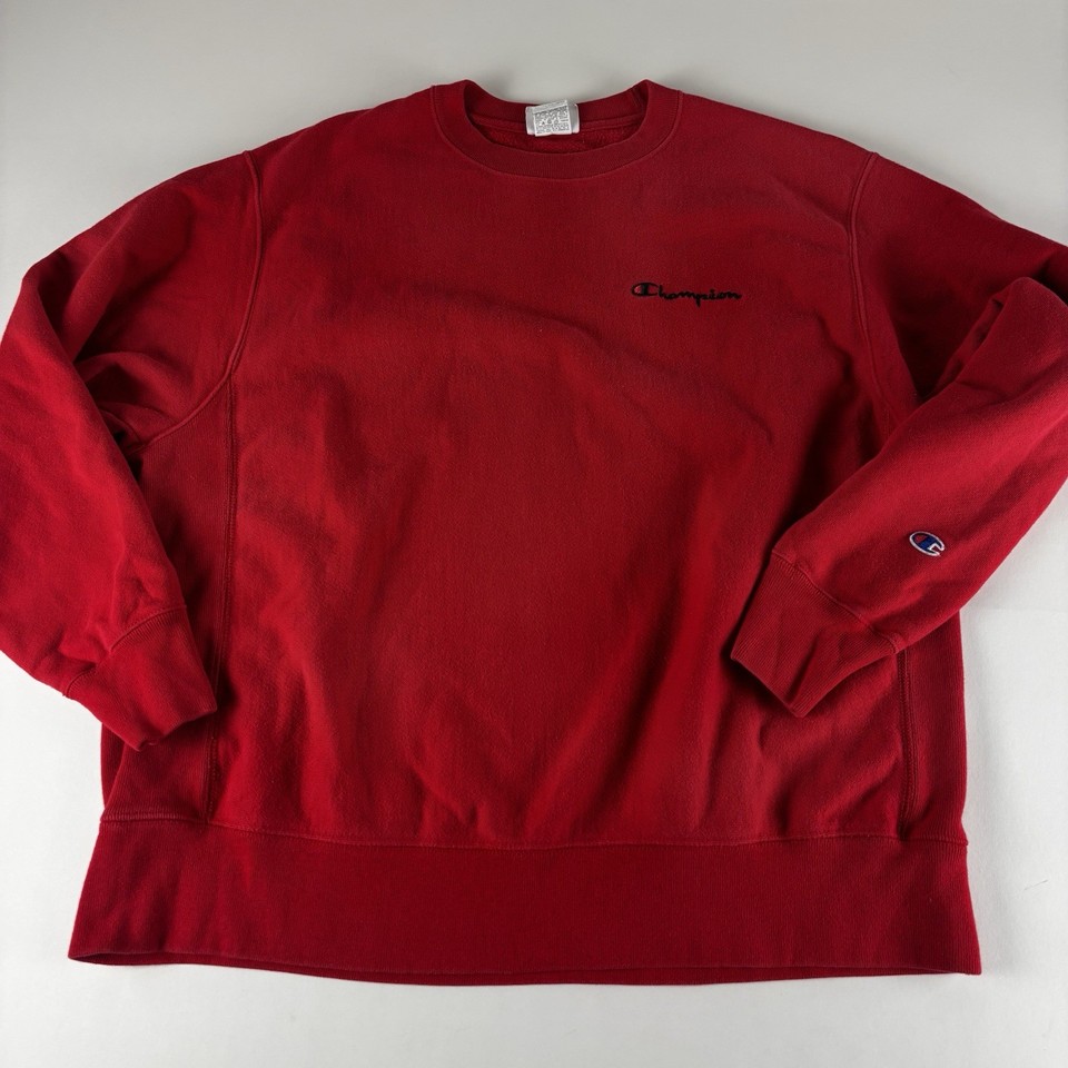 Champion Sweatshirt Mens Extra Large XL Red Reverse Weave Pullover | eBay