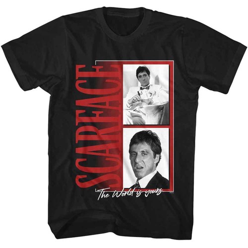 Scarface - Logo Foto - Licenza Ufficiale - Nero Solido Stampa Frontale ...