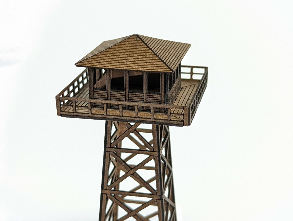 N Scale Forest Fire Watch Tower Kit - Laser Cut Model Train Scenery ...