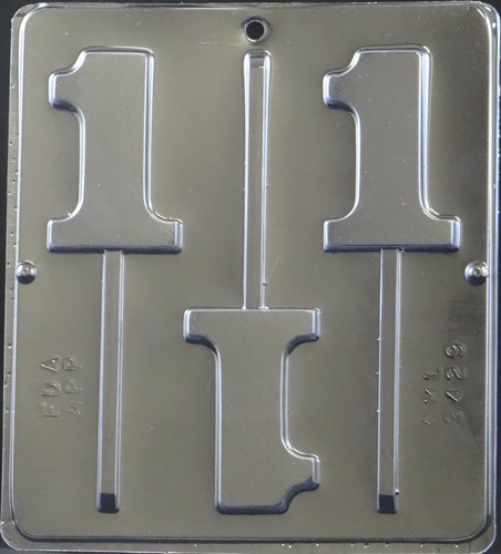 Number 1 Lollipop Chocolate Candy Mold 1# Birthday 3429 NEW | eBay