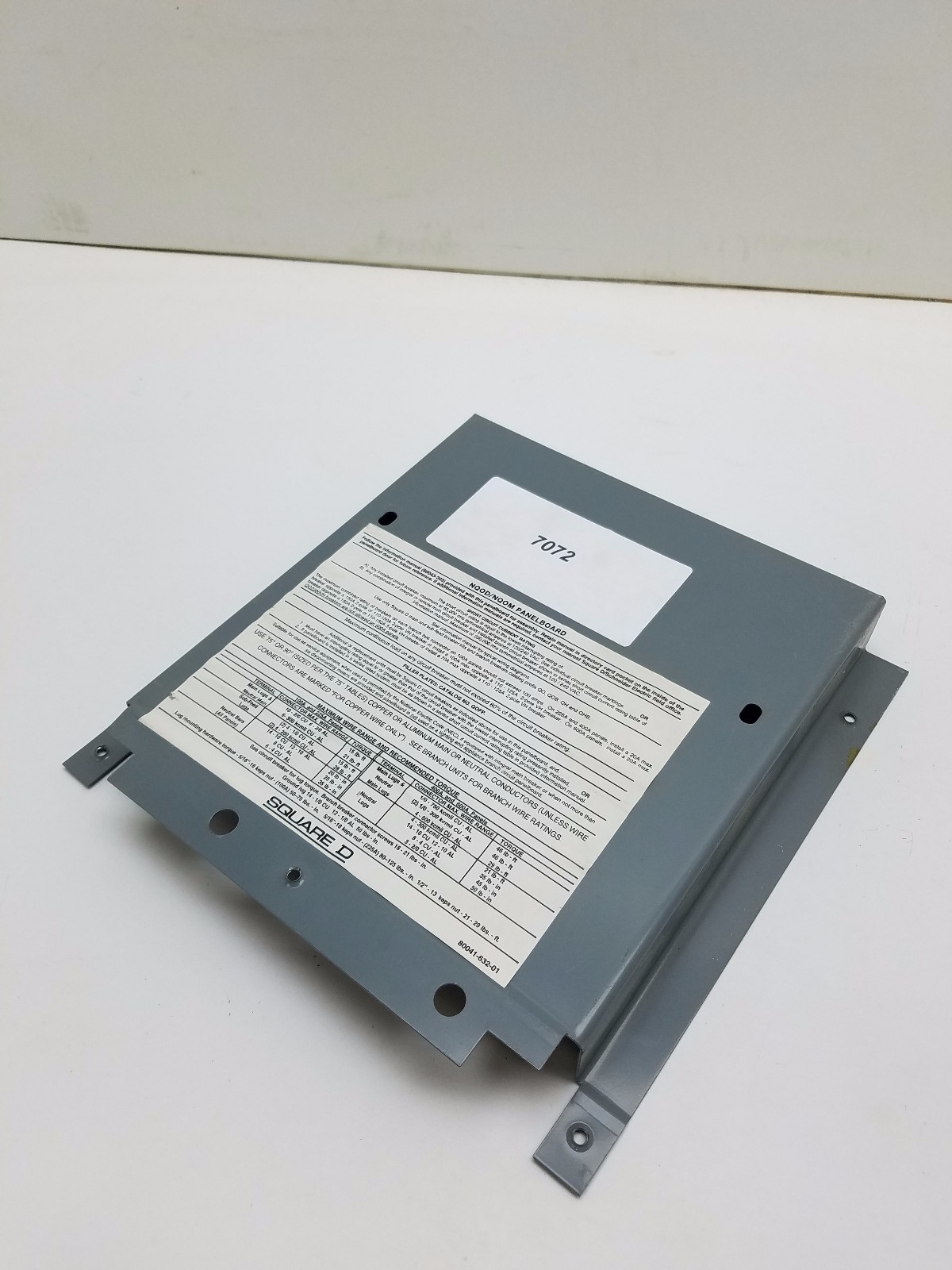Square D Filler Plate Metal QOFP 10"x10" #7072 | eBay