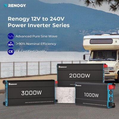 Renogy Pure Sine Wave Inverter 1000W 2000W 3000W w/ UPS 12V to 240V DC ...
