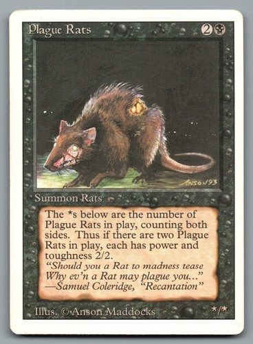 MTG Magic the Gathering Plague Rats (123/306) Revised Edition READ | eBay