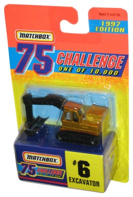 Matchbox 75 Challenge (1997) Mattel Gold Excavator Construction Toy #6 ...