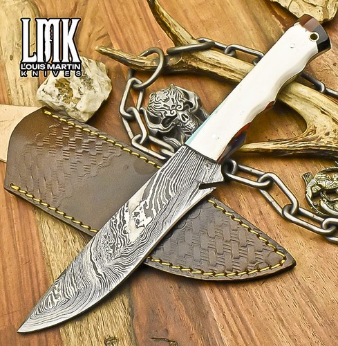 LMK Hot Item Full Tang Knife Twist Damascus Corain Decoration Bushcraft ...