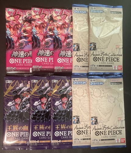 One Piece TCG Booster Pack Lot Of 10 Sealed Packs Various Sets EB02 ...