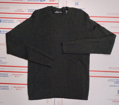 Brandini Sweater Men's Small Pure New 100% Merino Wool Gray Pullover ...