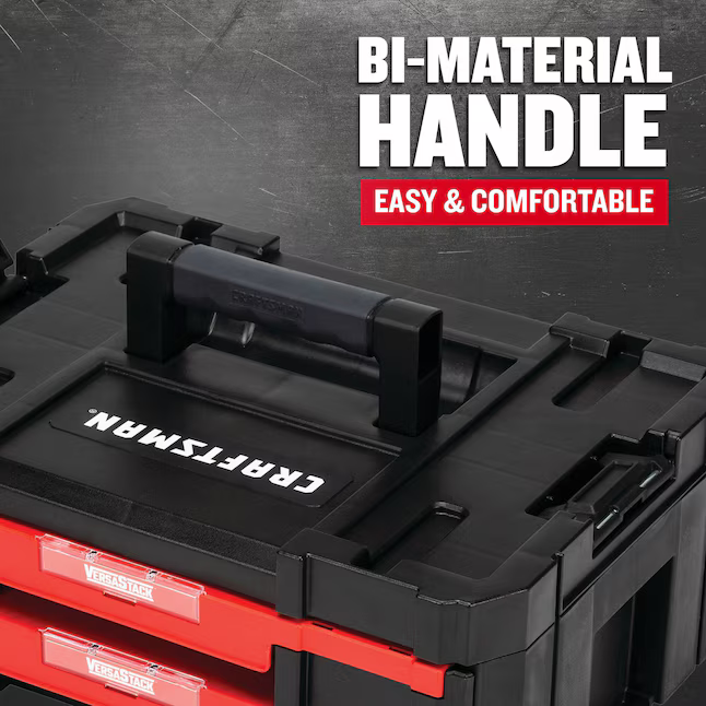 CRAFTSMAN VERSASTACK System 17-In 2-Drawer Black Heavy Duty Plastic ...