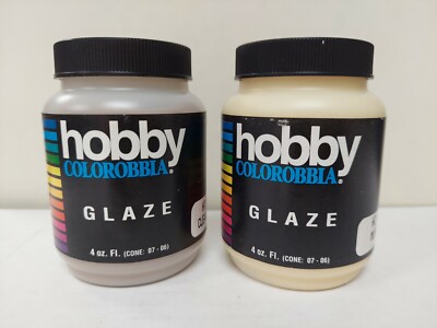 Hobby Colorobbia glazes Mustard & Clear Brown two jar lot 4 fluid oz | eBay