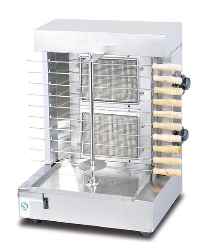 2 Burners Gas BBQ Spinning Mini Kebab Machine/ Doner Machine/ Shawarma ...