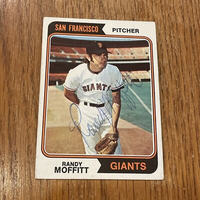 RANDY MOFFITT Signed 1974 Topps Baseball Card #156 San Francisco Giants ...