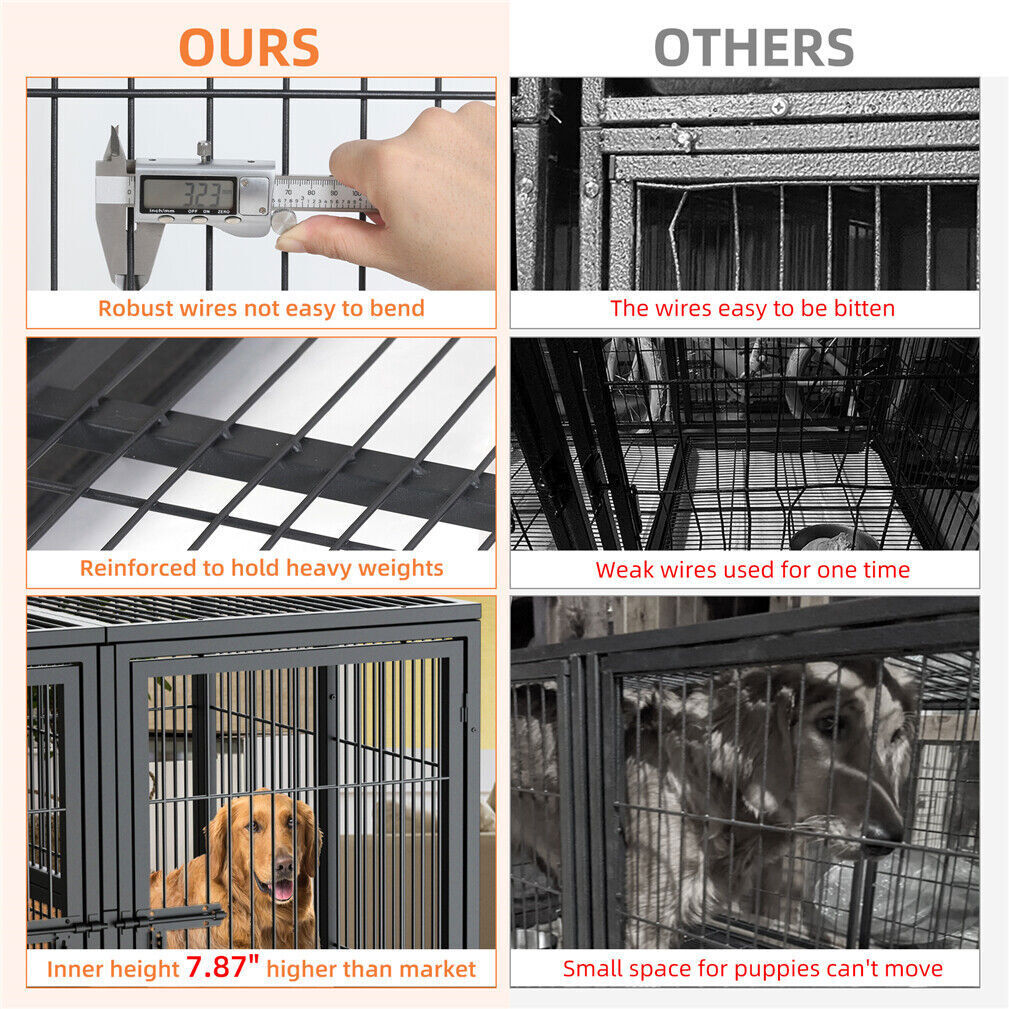 Extra Large 3XL Dog Kennel Cage Animal Playpen Fully Cover w/ Removable ...