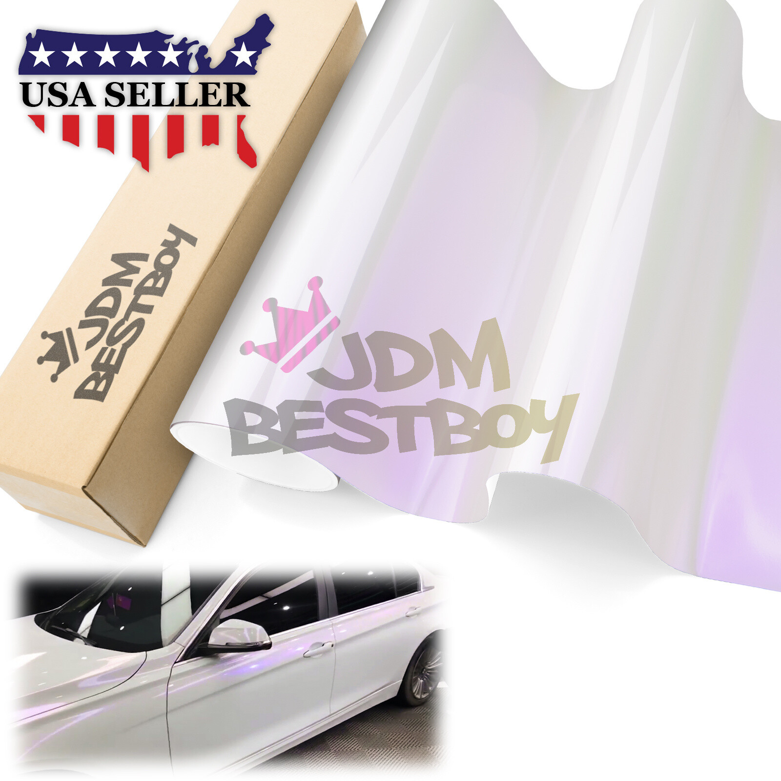 Premium Gloss Pearl White Vinyl Wrap Full Entire Car Auto Sticker ...