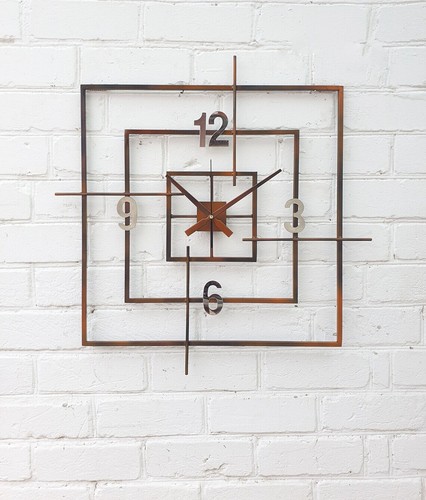 28" Square Wall Clock Large Wall Clock Modern Wall Clock Mid Century ...
