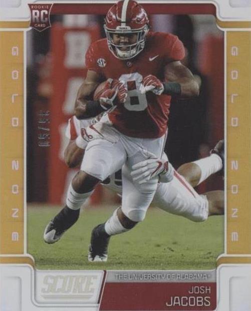 2019 Score - Rookies Josh Jacobs #383 Gold Zone /50 (RC) for sale ...