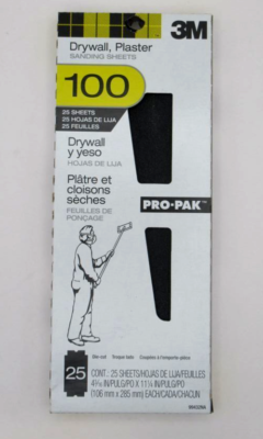 3M Sanding Sheets Drywall 100 Grit 25 Count 99432NA | eBay