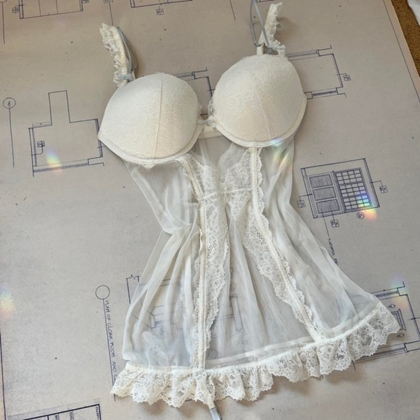 Y2K Victorias Secret babydoll mesh garter dress - Gem