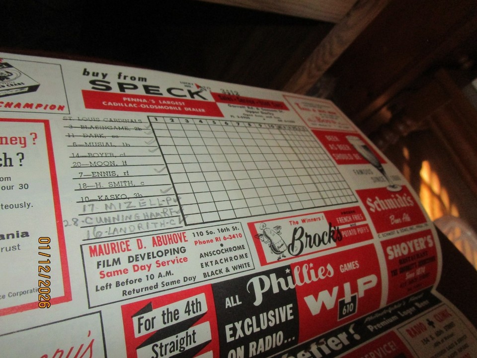 July 15 1957 Philadelphia Phillies Baseball Program vs. St. Louis ...