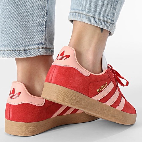 Adidas Originals Gazelle Women's Size 7.5 Athletic Shoe Red Sneakers ...