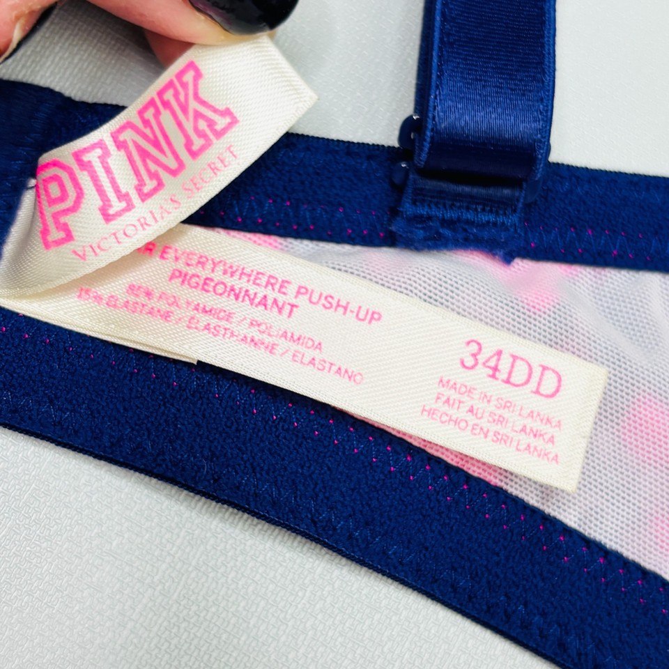 Victoria Secret Bra 34DD Push Up Tye Dye Underwire Adjustable Straps | eBay