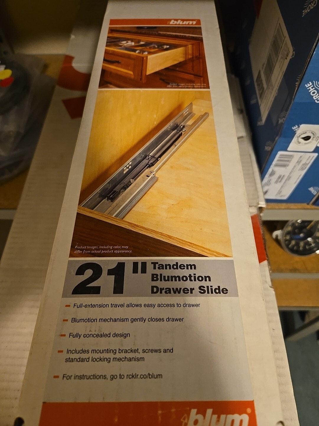 21" Blum TANDEM Drawer Slides with BLUMOTION, One Pair | eBay