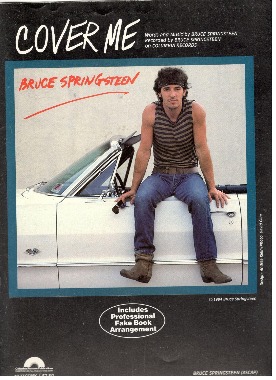 BRUCE SPRINGSTEEN "COVER ME" SHEET MUSIC-PIANO/VOCAL/GUITAR/CHORDS-1984 ...