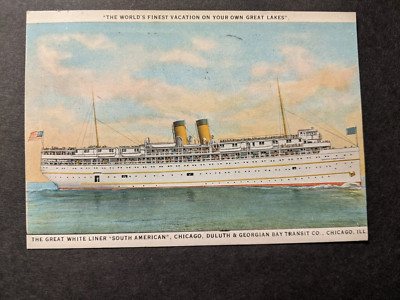 Steamer SS SOUTH AMERICAN, Chicago, Duluth & Georgian Bay Naval ...