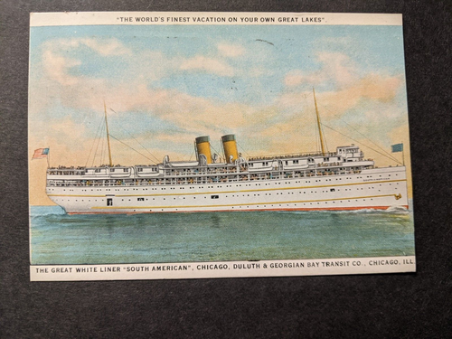 Steamer SS SOUTH AMERICAN, Chicago, Duluth & Georgian Bay Naval ...