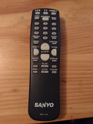 Sanyo Remote Control Replacement RMT U100 Tested Working VCR TV CABLE ...
