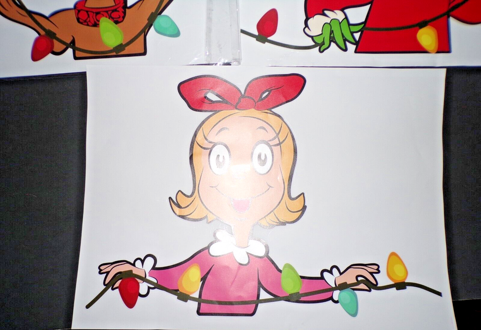 3pk Christmas Grinch, Cindy Lu & Max 14x11 Stickers Deco surfaces ...