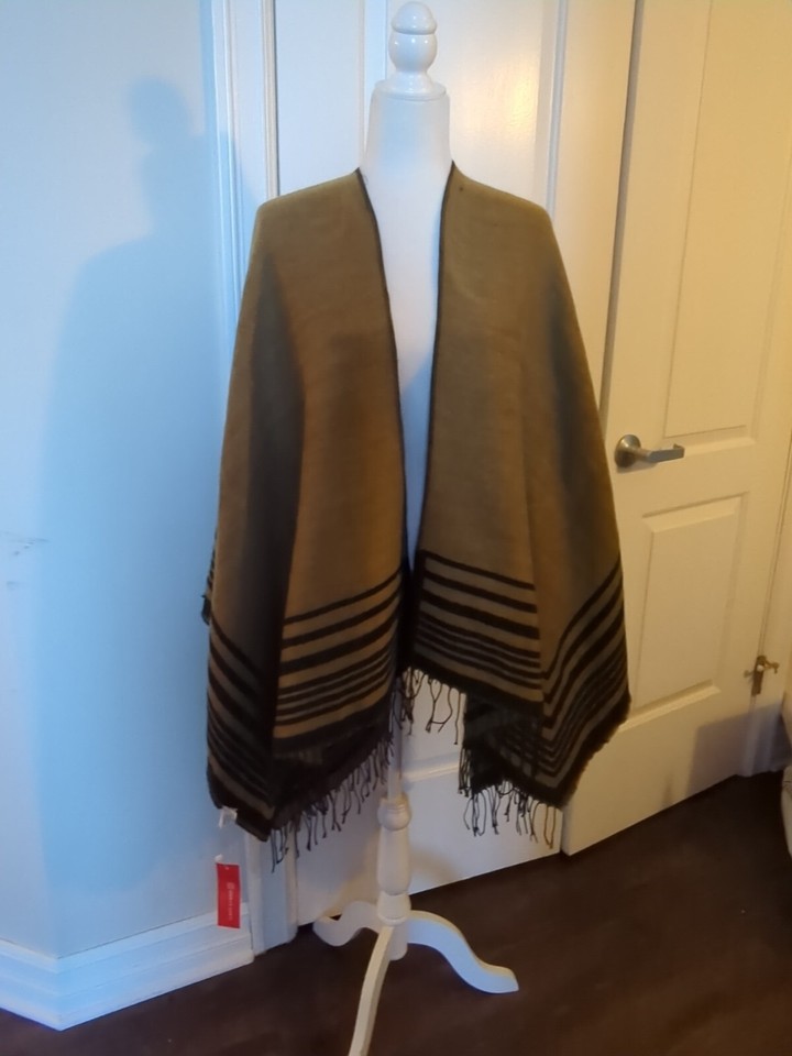Reversible Shawl Wrap Open Front By Urban Coco Tan/Black NWT | eBay