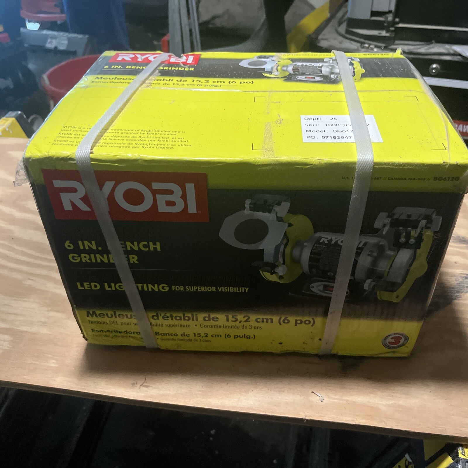 RYOBI 2.1 Amp 6 in. Bench Grinder with LED Lights BG612G (OB2) | eBay