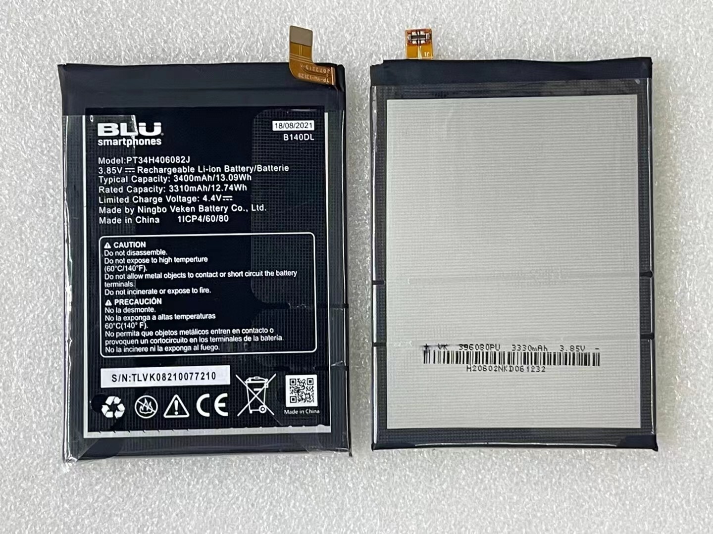 1 Pcs New Battery For BLU VIEW 3 B140DL REPLACEMENT PT34H406082J ...