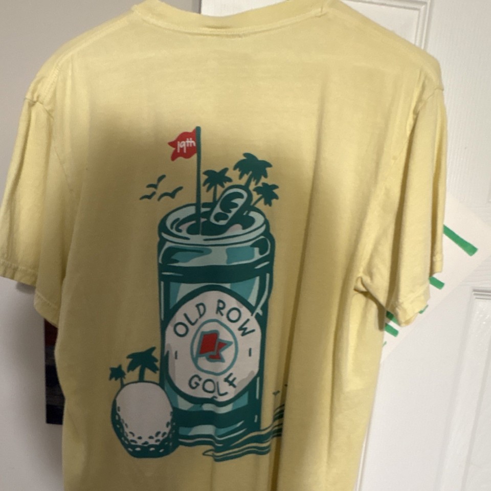 Old Row Golf Yellow Men's Graphic Pocket T-Shirt Cotton Short Sleeve | eBay