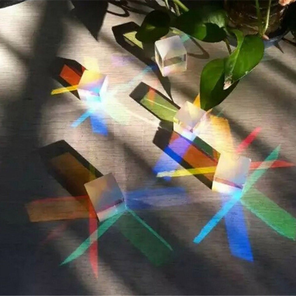 Decorative Optical Glass RGB Prism X-CUBE Physics Educational Toy Light ...